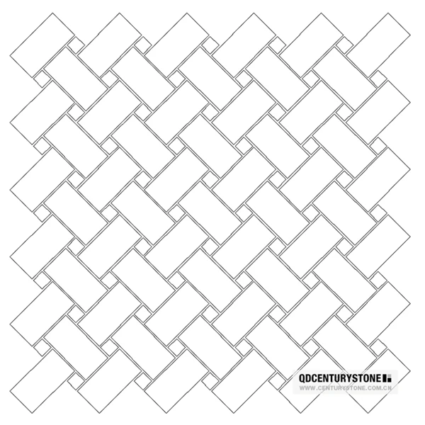 Interior Decorative Stone White Marble Black Dots Basketweave Mosaic ...