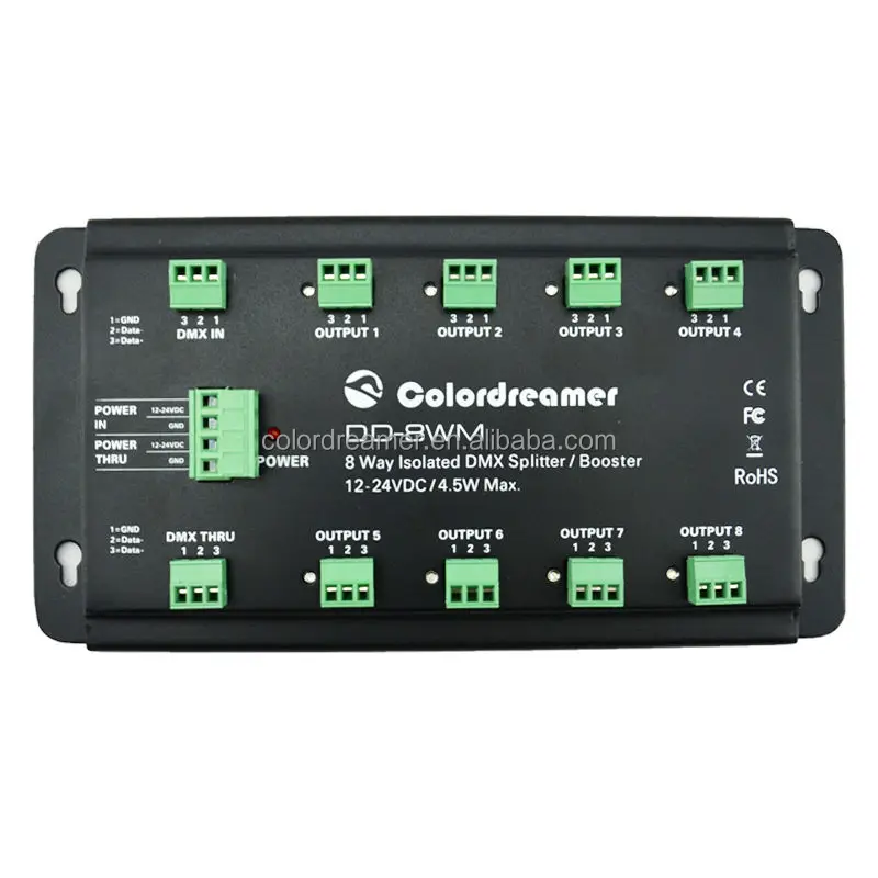 Colordreamer 8 Ways Dmx Splitter Dmx Booster Programmable Led Light ...