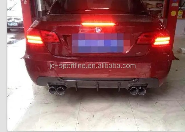 Frp E92 Rear Lip Spoiler Quad Exhaust Pipes Dual Outlet For Bmw E92 ...