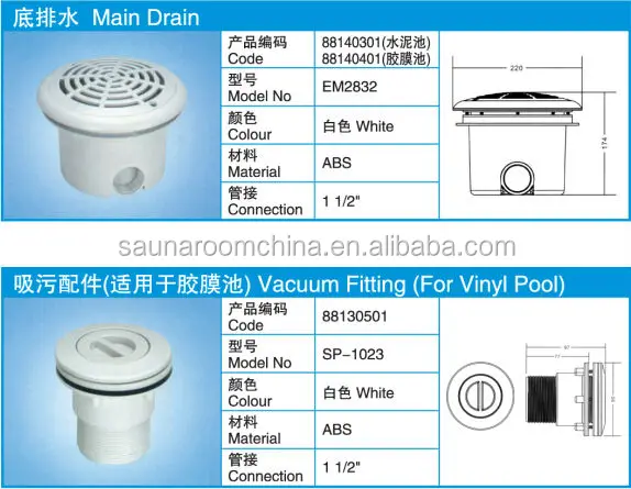 Rectangle Shape Swimming Pool Main Drains For Swimming Pool Use - Buy ...