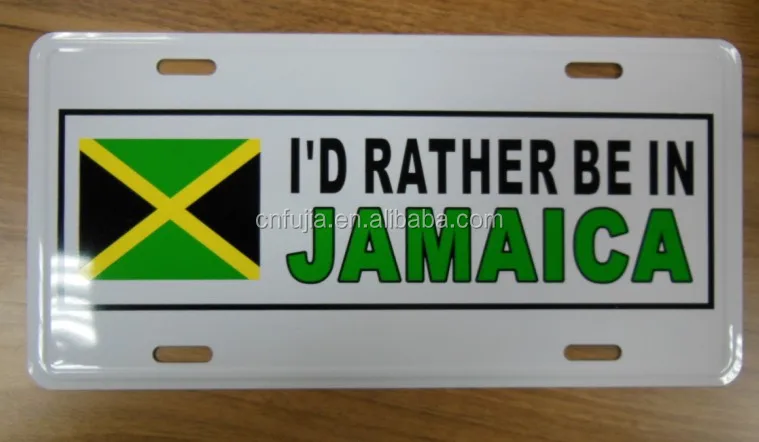 Jamaica Souvenir Custom Embossed Metal License Plates - Buy Metal ...