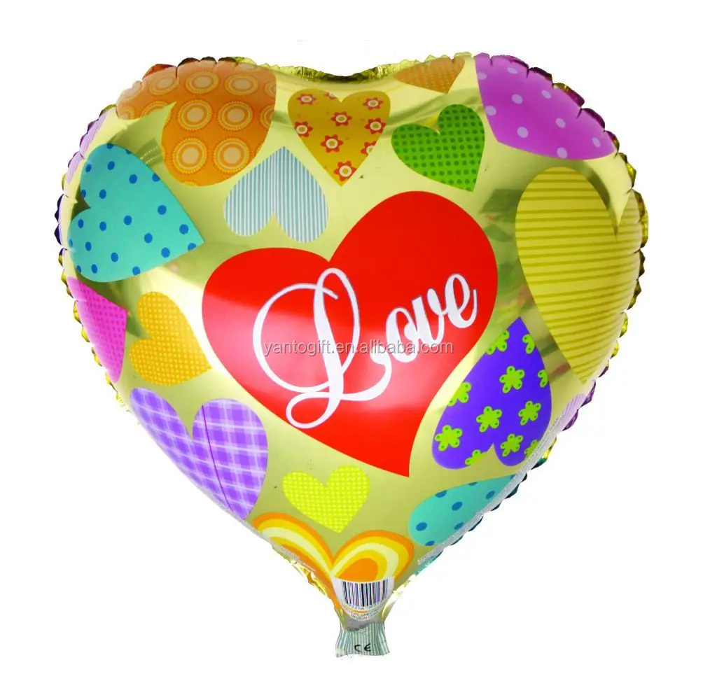 18 Inch Heart Shape Holiday Celebration Foil Balloon Inflatable Mylar ...