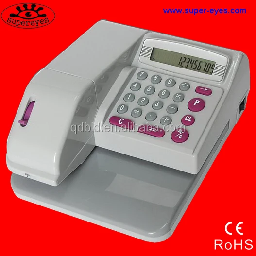 Check Writing Machine with Sixteen Currency Code for JPY/CAD/USD/EUR