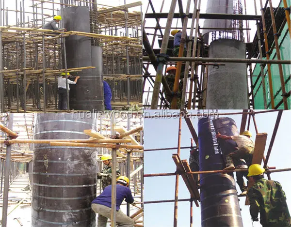 Formwork Kolom Beton Lingkaran Kayu Lapis Untuk Konstruksi - Buy Kolom ...