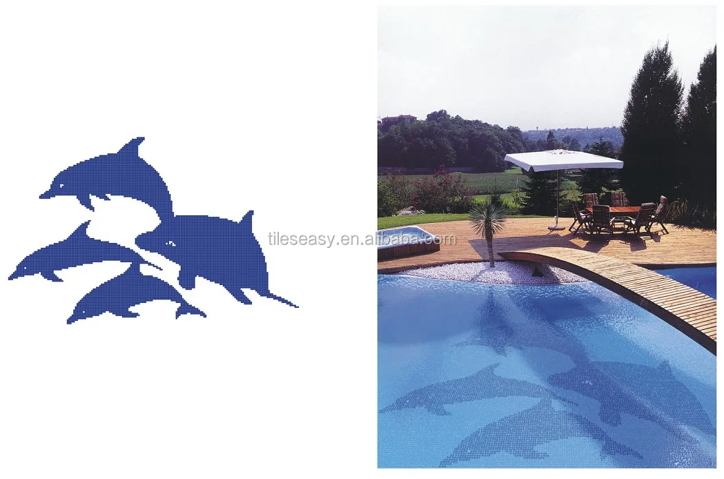 Swimming Pool Tile Dolphin - Buy Glass Swimming Pool Tile Dolphin ...