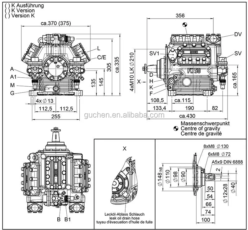 Bus Air Conditioning Compressor Original Bock FKX50 775k - Coowor.com