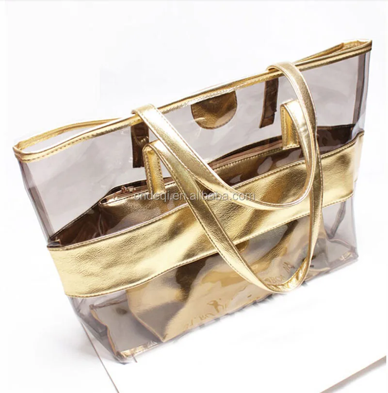 Clear Pvc Bag New Splicing Leather Pvc Beach Bag - Buy Beach Bag,Clear ...
