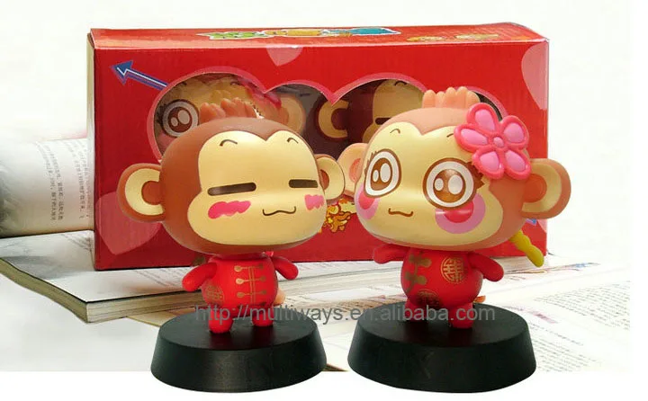 Lovely Pvc Yoci Monkey Bobblehead For Car Interior Decoration Toy ...