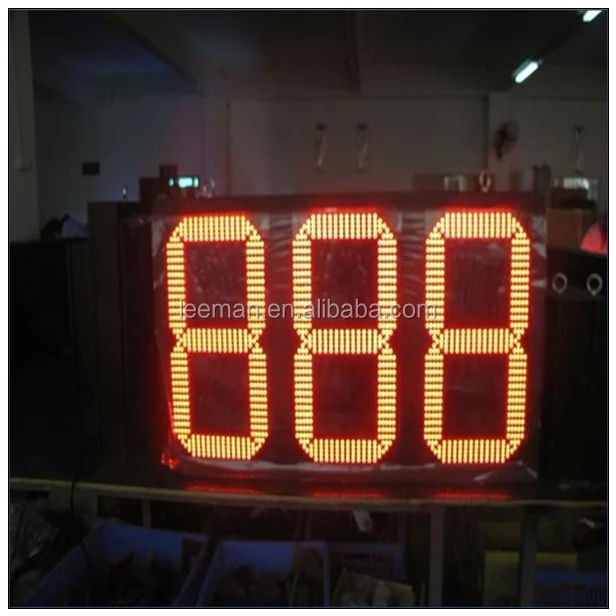 Outdoor Led Clock Time Date Temperature Sign 6 Digit Led 7 Segment ...