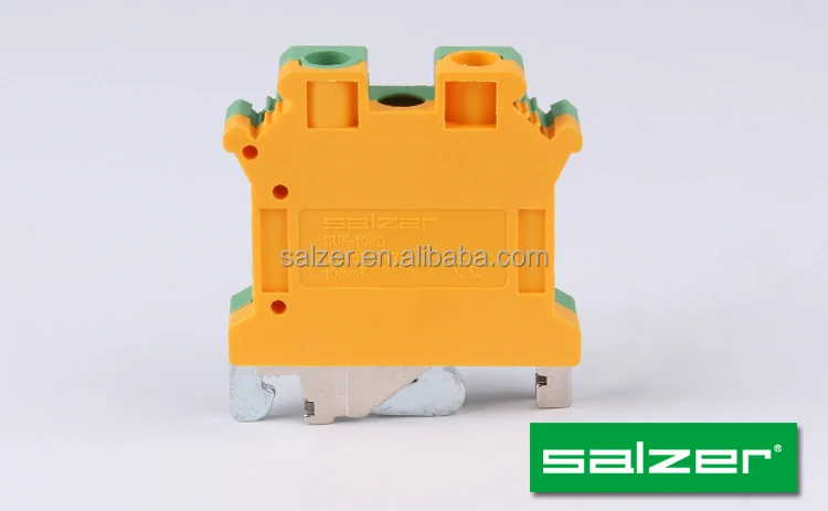 Salzer Suk-10jd Fire Resistant Terminal Block Screw Clamp Yellow/green ...