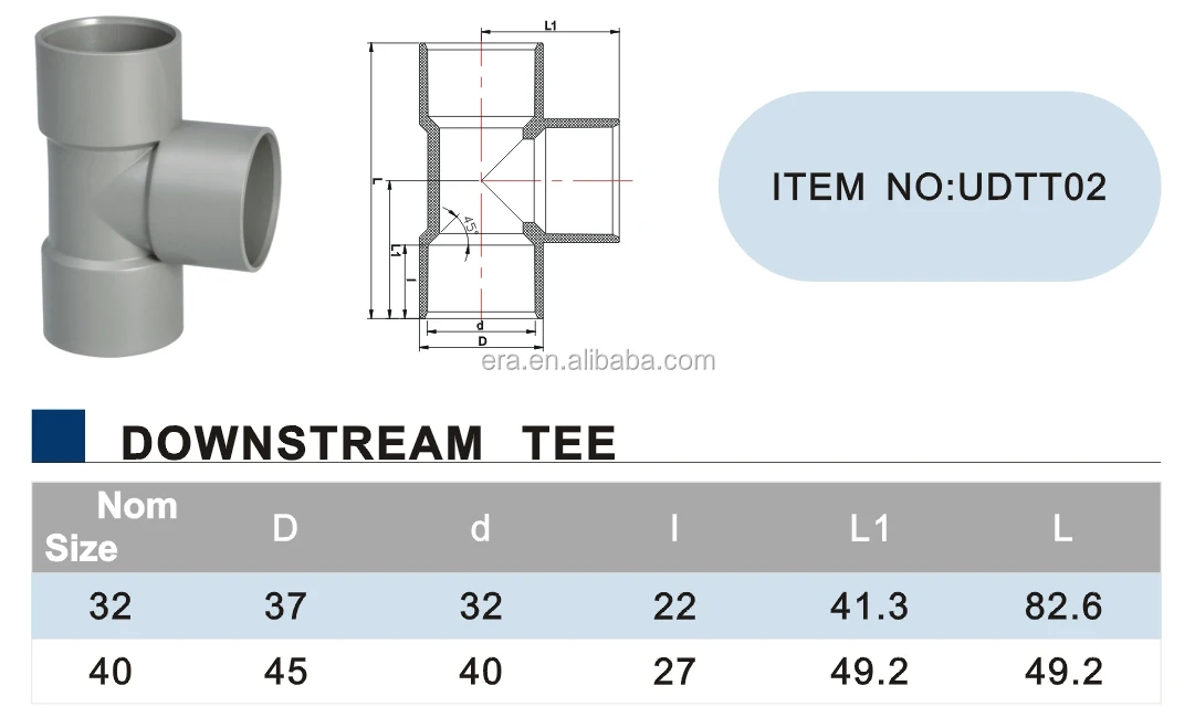 Era Top Plastic Manufacture Pvc Equal Tee Fitting For Drainage Iso3633 ...