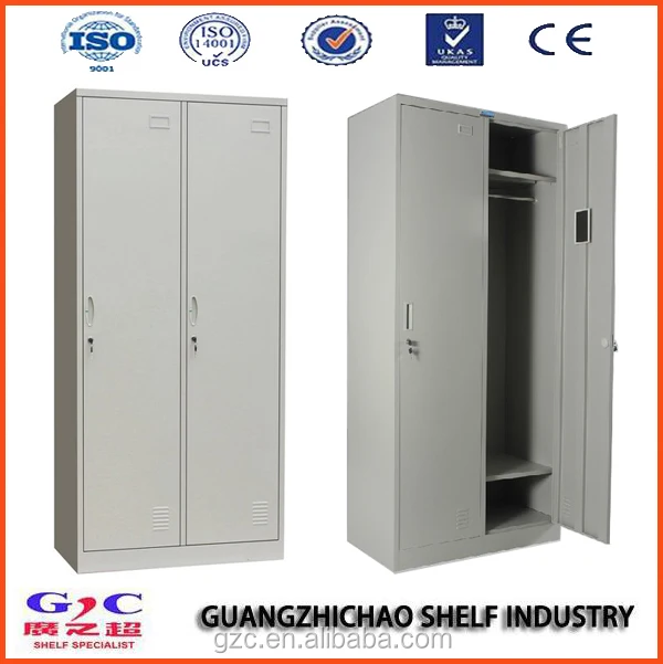 Detachable 2 Door Clothing Steel Locker / Wardrobe Of Knockdown ...