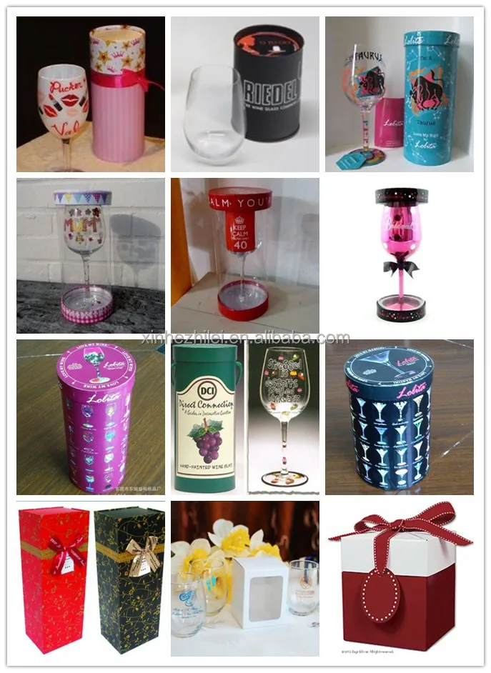 Custom Made Clear Single Window Paper Wine Glass Packing Box - Buy ...