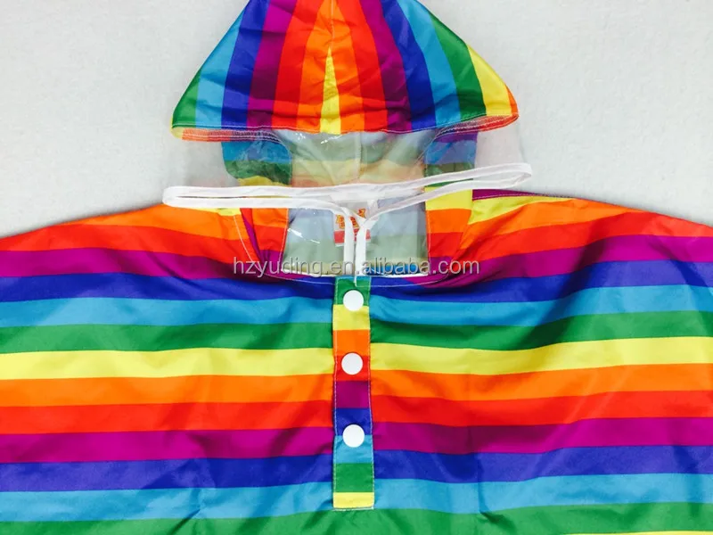 Waterproof Polyester Colourful Rainbow Raincoat For Kids - Buy Rainbow ...