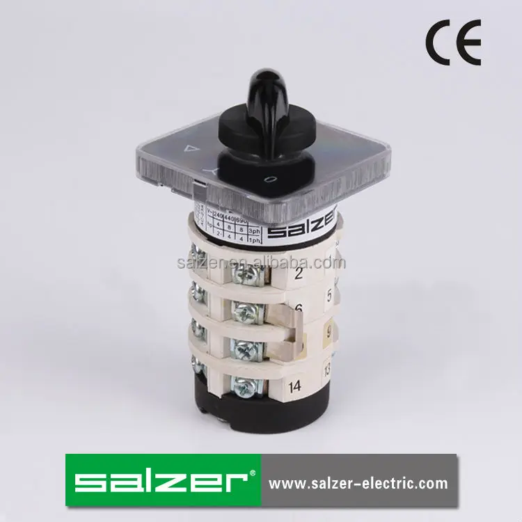 Salzer Sab16 16 Amp O-y-delta 3 Position Rotary Switch 61212 Selector ...