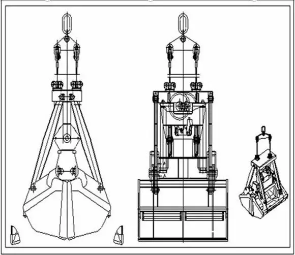30t Double Rope Electro-hydraulic Clamshell Grab Bucket For Cranes ...