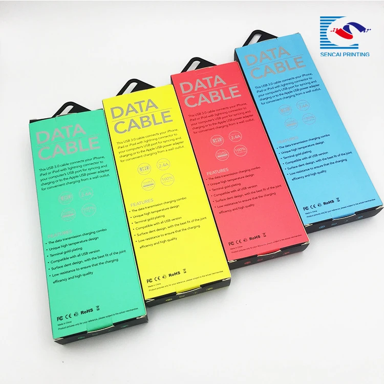 Colorful Custom Printed Cable Paper Box with Handle| Alibaba.com