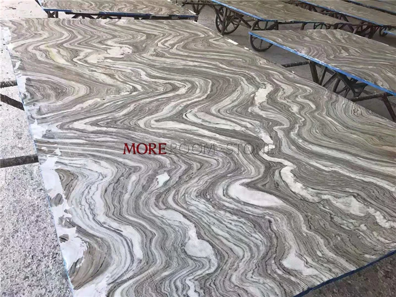 Bathroom Decoration Natural Grey White Striped Marble Slab - Buy Grey ...