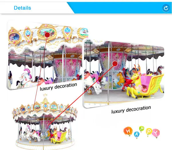Mini Merry Go Round Rotating Seahorse Rides Amusement Rides With ...