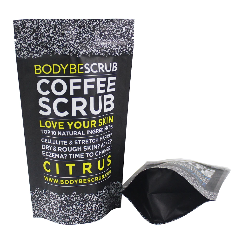 Heat Sealed 20g Coffee Body Scrub Packaging Stand Up Foil Lined Plastic ...