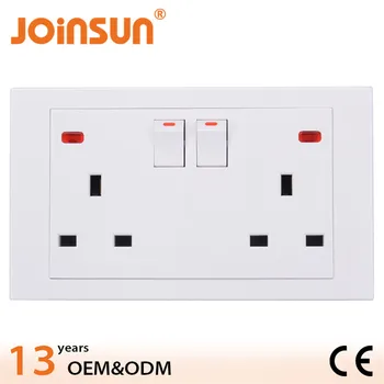 Popular Double 3-pin Uk Wall Socket With Usb Port - Buy Wall Socket ...