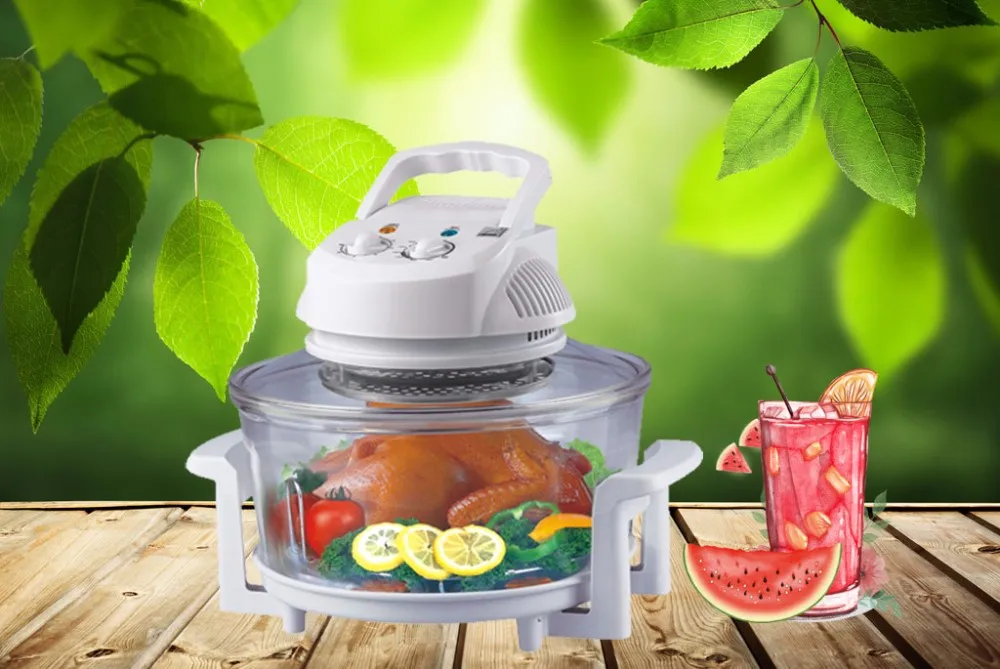 12 Liters Free Standing Round Glass Halogen Oven - Buy Electric Glass ...