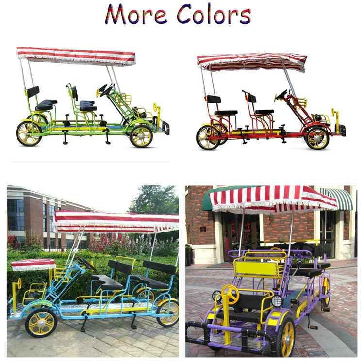6 Person 4 Wheels Aluminum Alloy Rim/surrey Bicycle With Canopys/4 ...