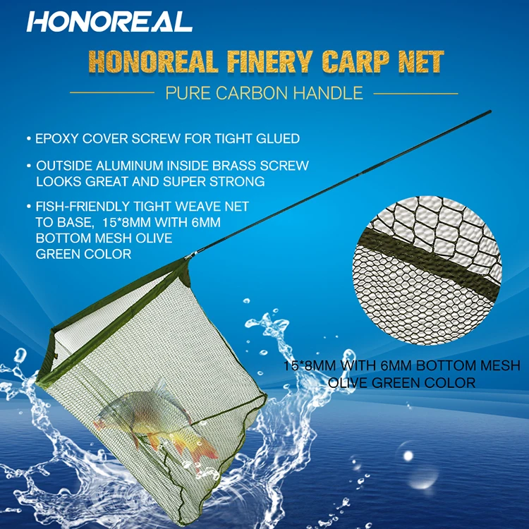 Pure Carbon 180cm Asian Carp Fish Landing Net Carp Fishing Nets - Buy ...
