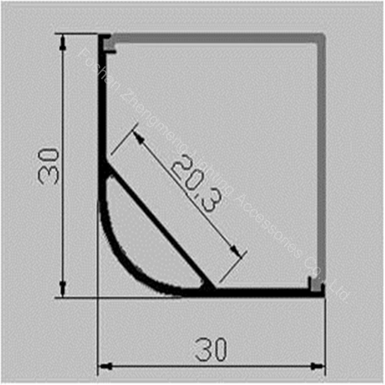 30 X 30mm 3m Aluminium Led Profile Small Corner Aluminium Channel ...