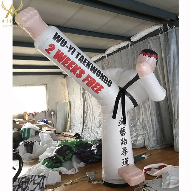 Replaceable Banner Vivid Inflatable Karate Guy/Taekwondo Figure Outdoor ...