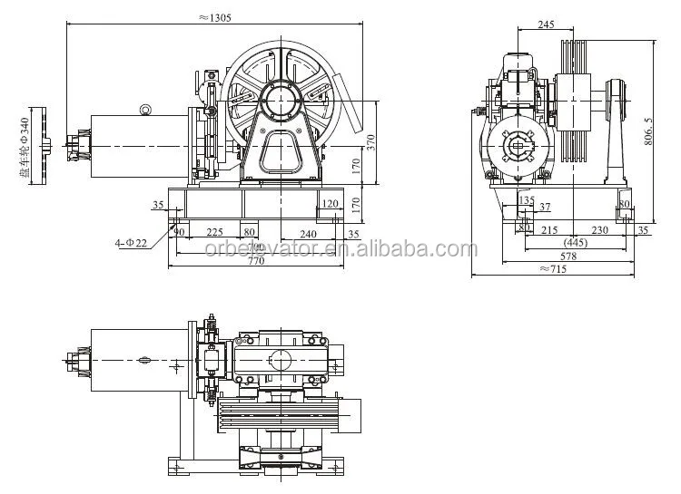 Torin Yj200a Geared Elevator Motor Vvvf Traction Machine For Passenger ...