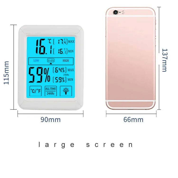 Backlight Big Lcd Digital Indoor Household Temperature Humidity ...