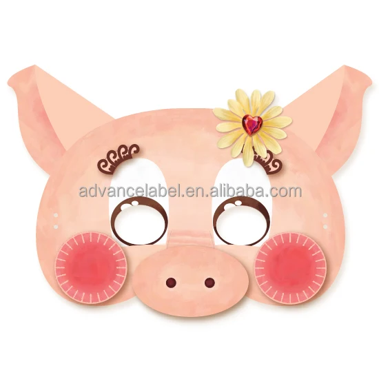Make Your Own Pig Visor Mask Paper Craft Party Carnival Folding Toy Diy ...