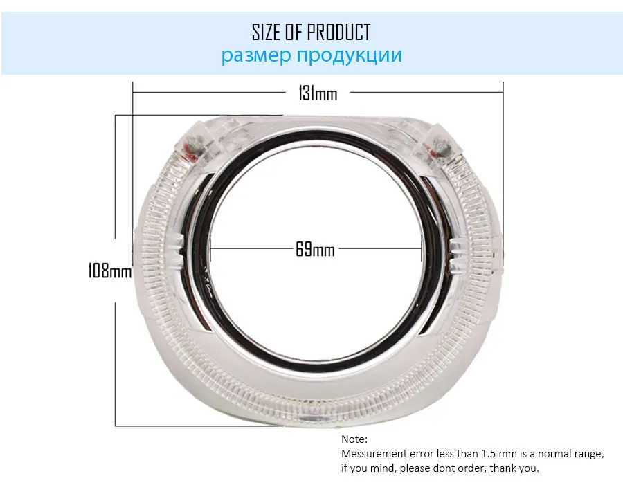 TAOCHIS 3.0 Inches Bi Xenon Projector Lens Shroud DRL Car Headlights ...