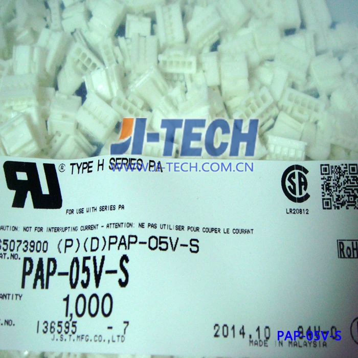 Jst 2.0mm Pitch 5pin Pa Series Housing Connector Pap-05v-s Wire To ...