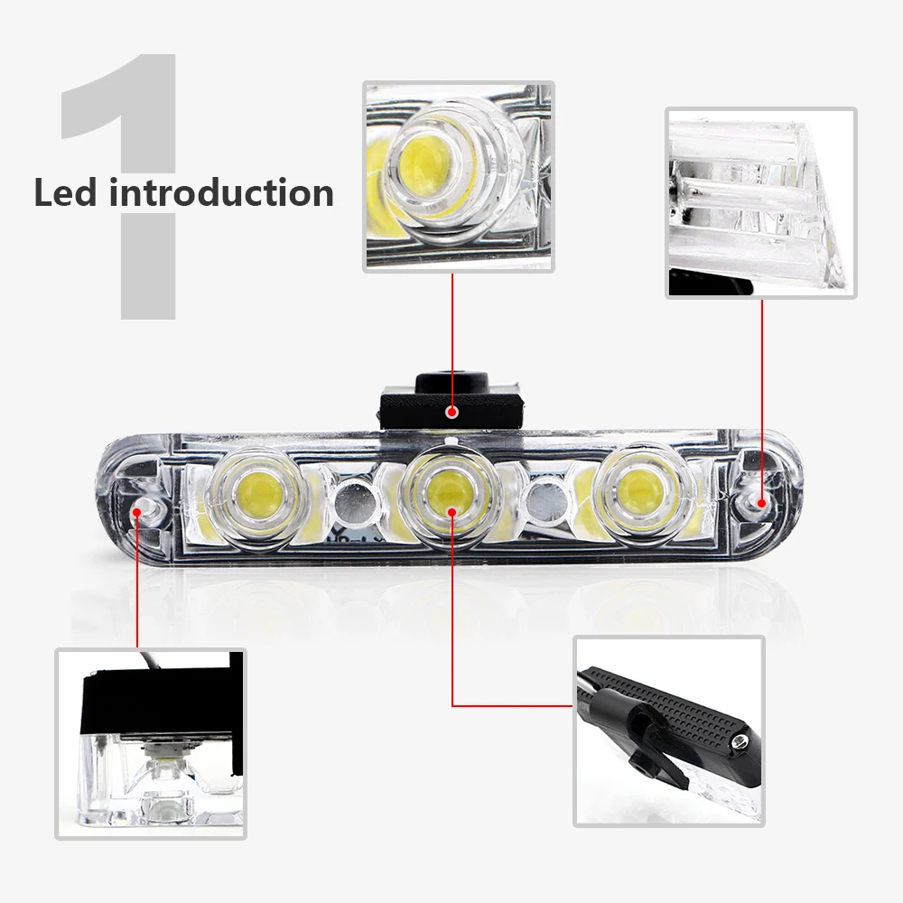 Wireless Car Led Flash Light Kit Rf Remote Autos Daytime Running Drl ...