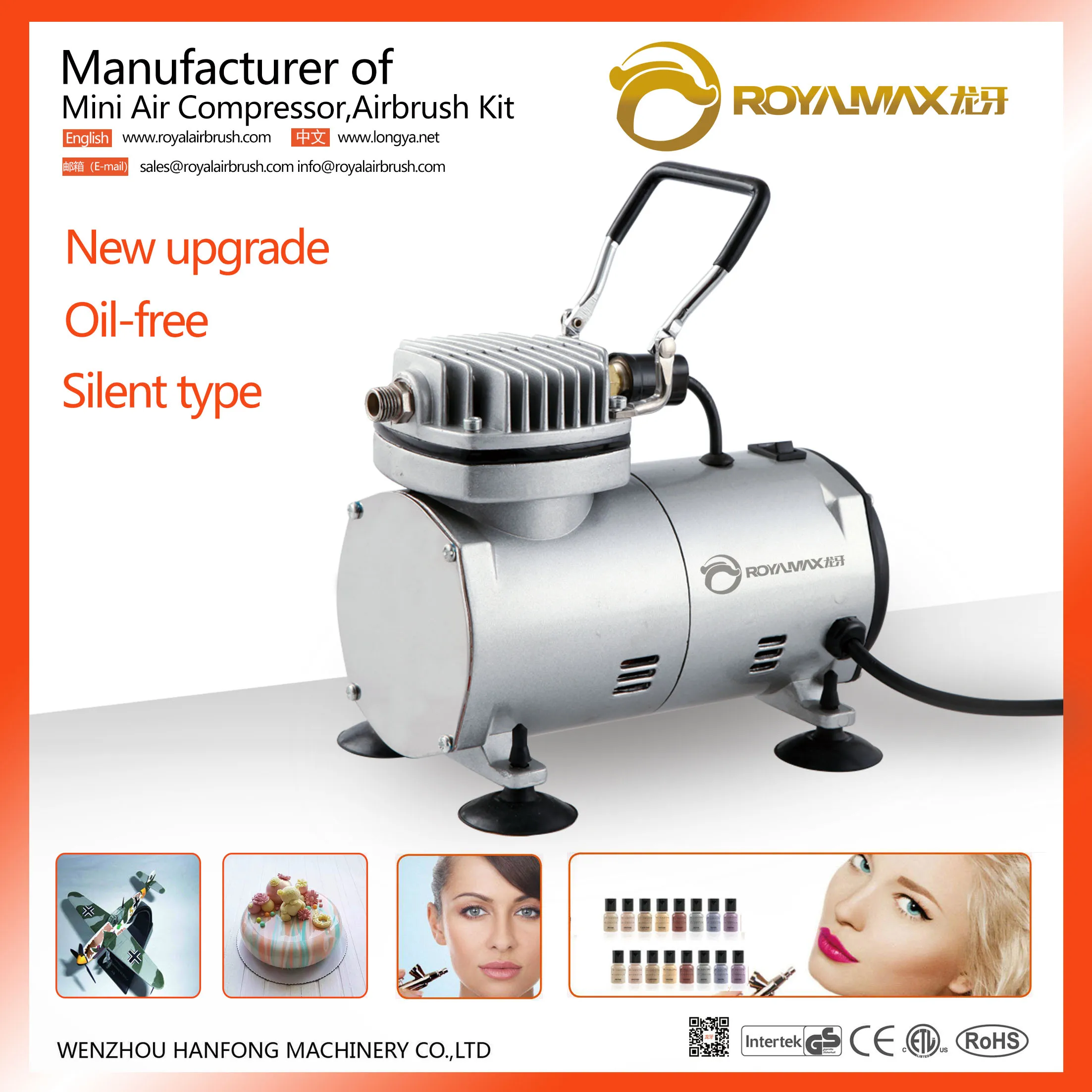 CE and ROHS Approved TC-20 Airbrush Compressor - Portable, Oil-Free ...