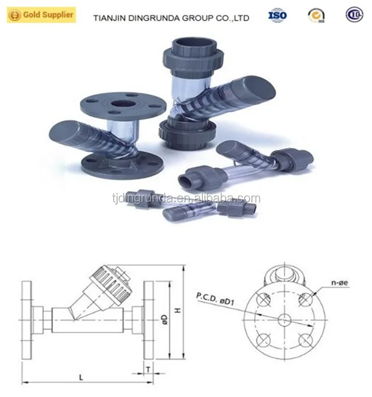 Plastic Pvc Y Strainer Flange Type 20mm - 110mm - Buy Pvc Y Strainer ...