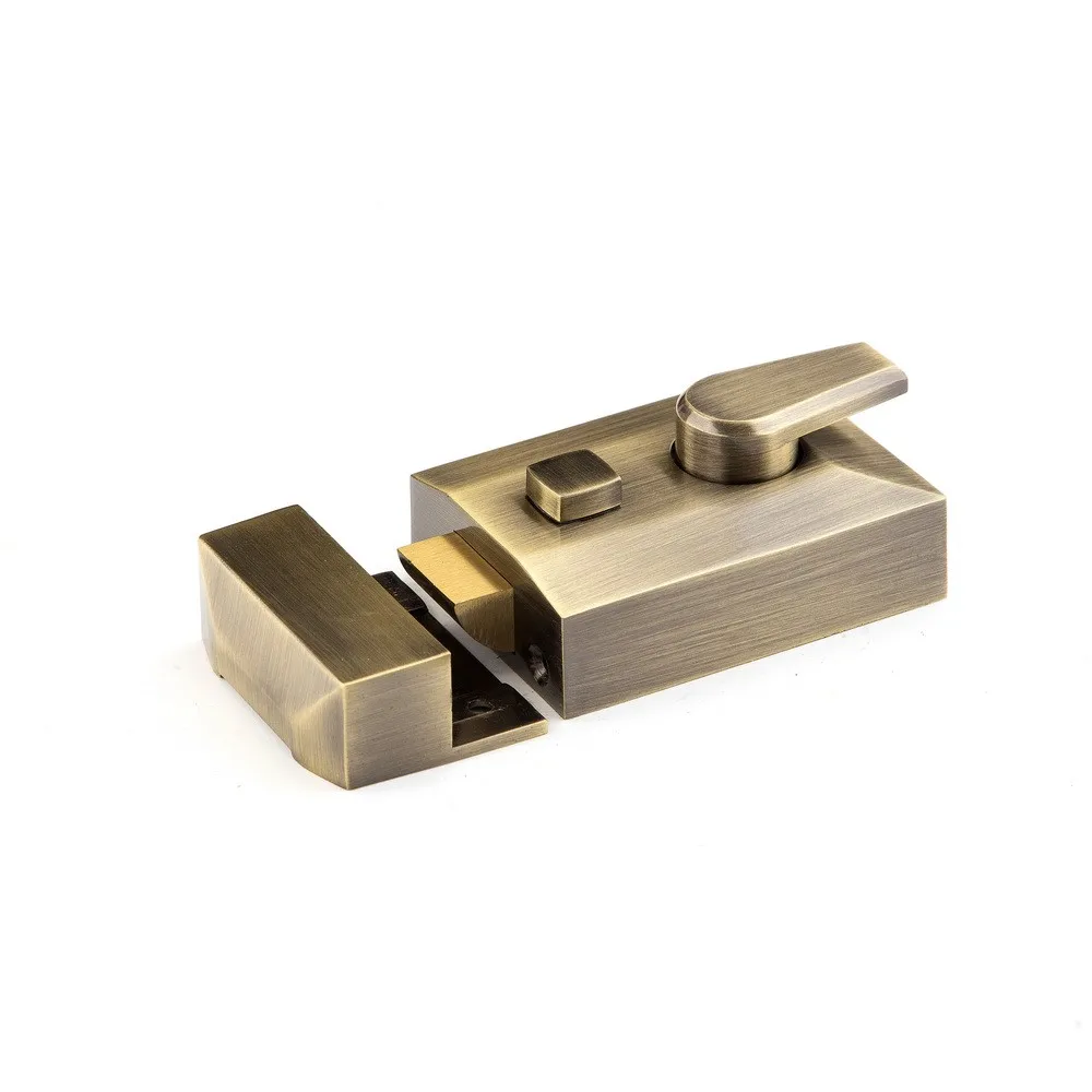 Antique Brass Zinc Heavy Duty Night Latch Deadlock With Brass Cylinder ...