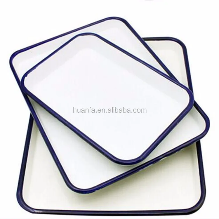 Enamel Dish Dinnerware Large Capacity Tray Enamel Square Roasting Pan ...