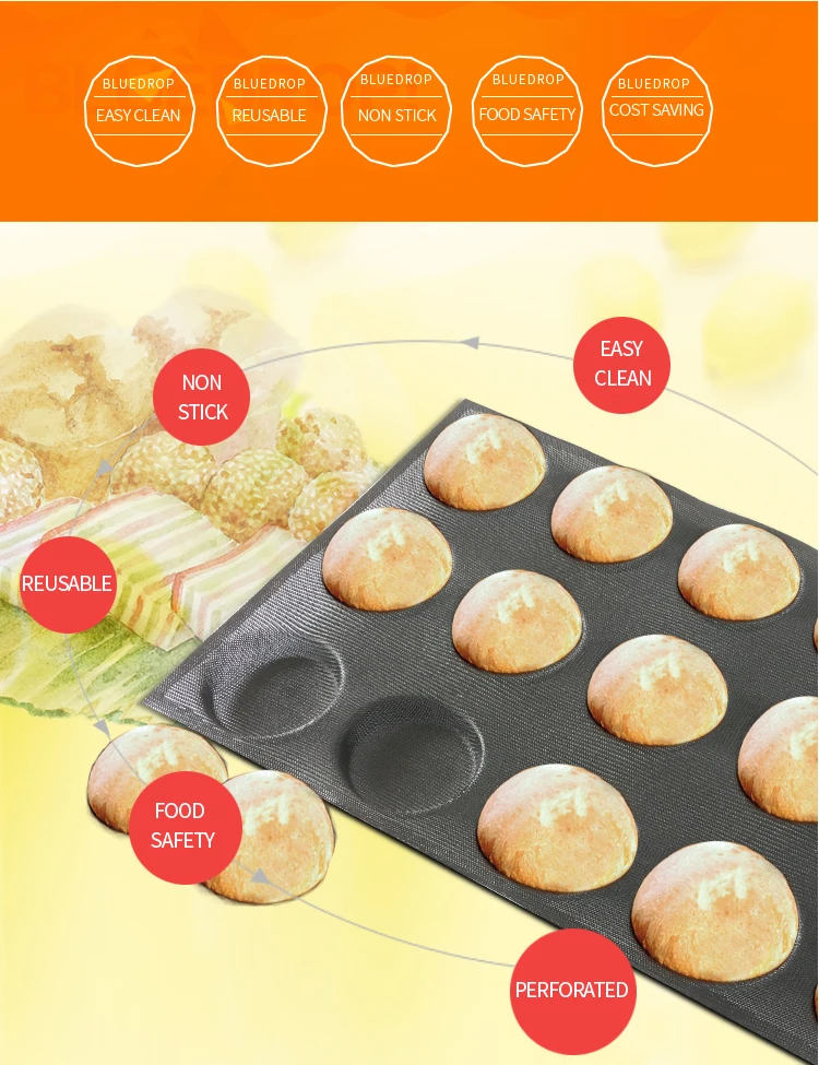 Flexible Hamburger Baking Forms for Commercial Oven Perforated Non ...