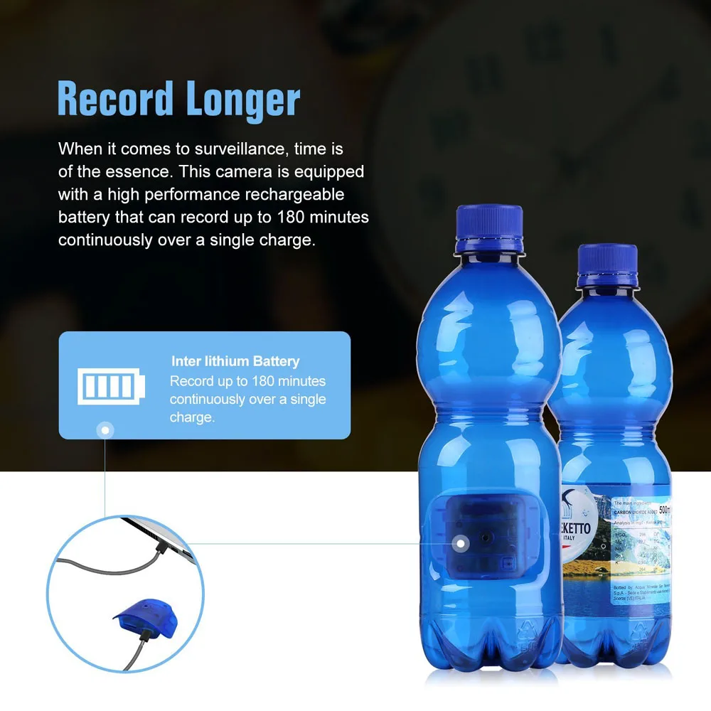 Security Camera,1080p Hd Surveillance Camera Drinking Water Bottle ...