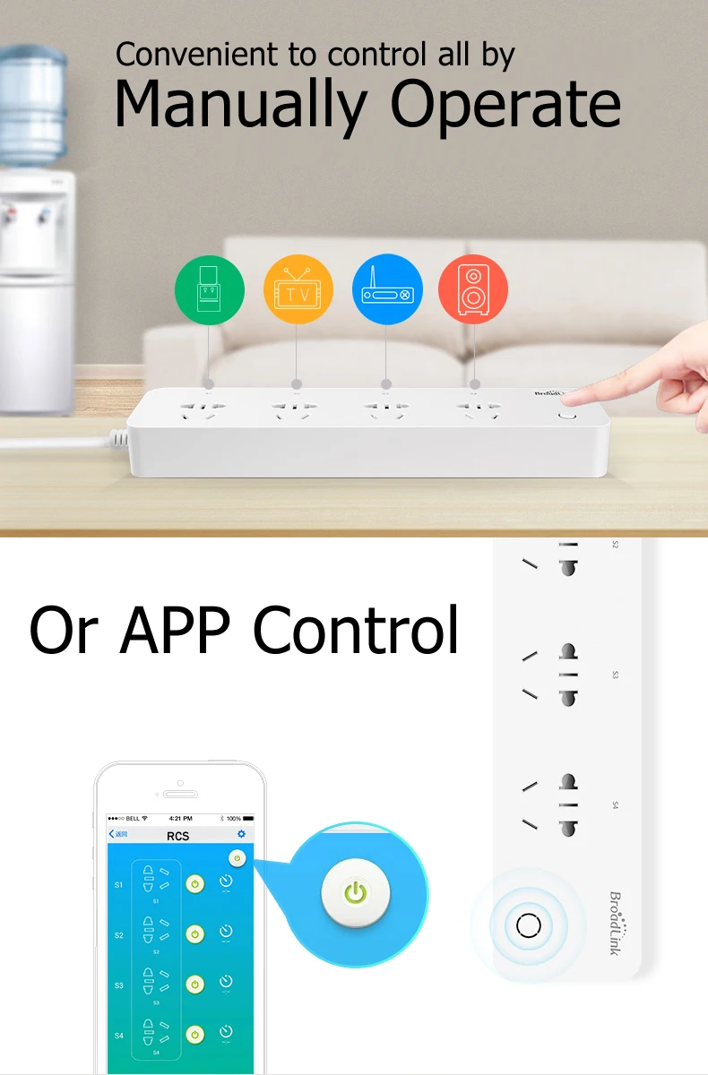 Original Broadlink Mp1 Socket Plug Wifi Remote Power Strip Outlet ...