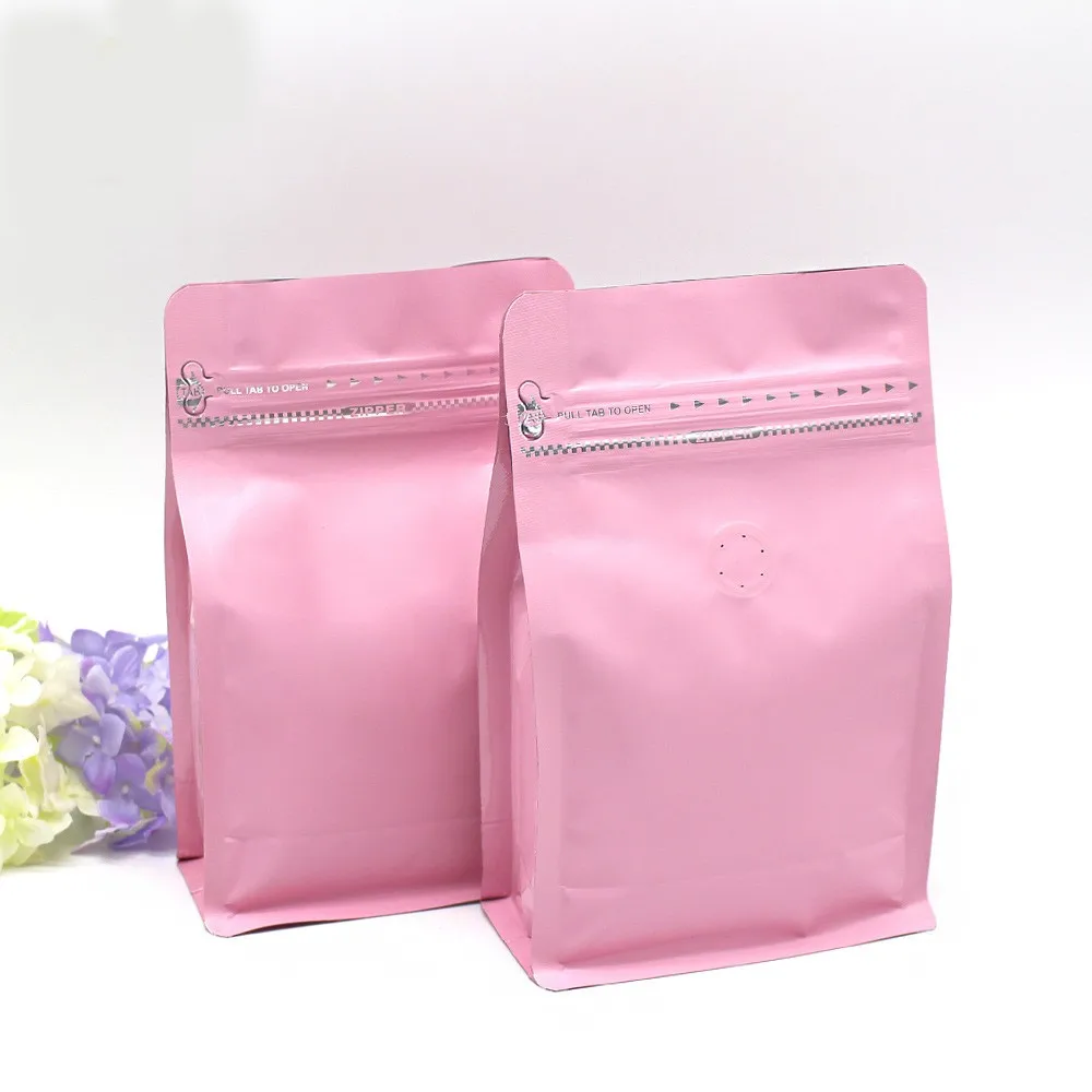 Qute Pink Easy Zip Jute 12oz Coffee Pouch Bag For Coffee Beans - Buy ...