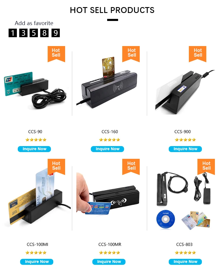 CCS-100MI Smart Card Reader Writer - Magnetic & Chip Card