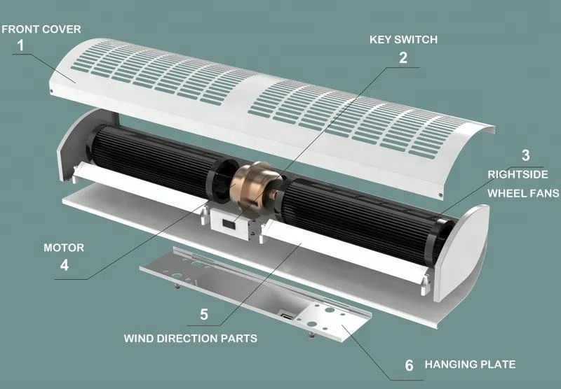 Low Noise Compact Air Curtain 40 Inch,Door Air Cutter With Touch Switch ...