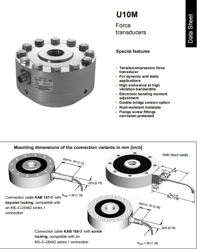 HBM U10 (U10M/ U10S) Force transducer, View HBM U10 (U10M/U10S) Force transducer, HBM Product ...