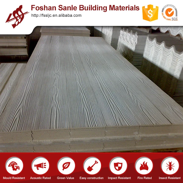 Heat Resistant Water Proof Wood Grain Fiber Cement Board 200*3000mm And ...