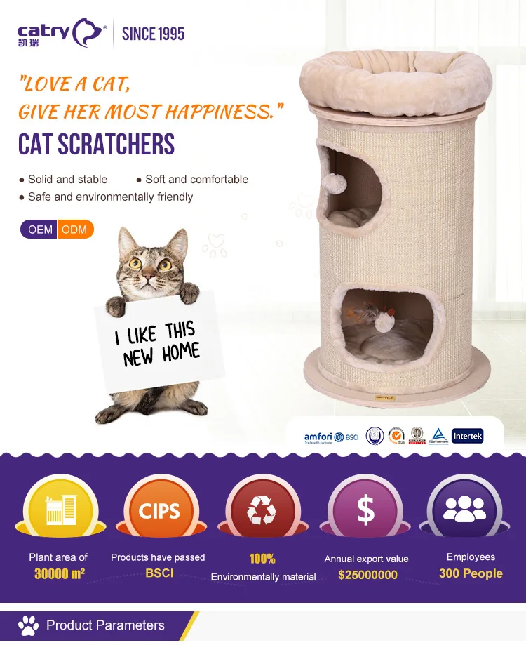 Cylinder Cat Tree with Sisal Post - Perfect Scratch Toy