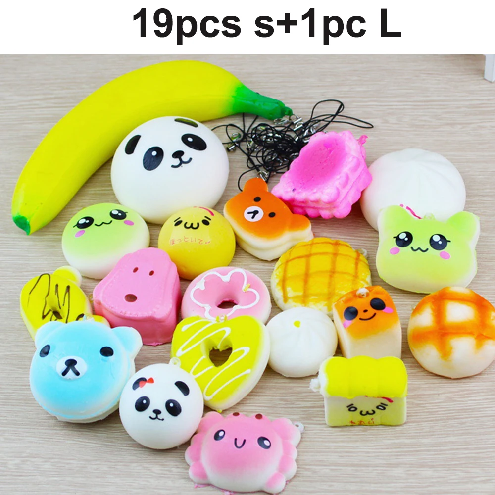 20 Pack Squishy Toy Jumbo Food Squishise Cat Hamburgers Cream Scented ...